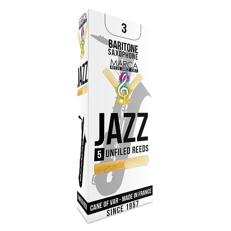 Marca Jazz Unfiled Reeds ~ 5 Pack ~ Baritone Sax ~ 3 | Reverb