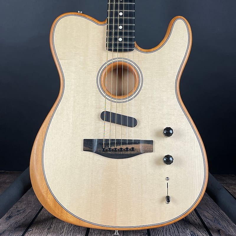 Fender American Acoustasonic Telecaster- Natural | Reverb