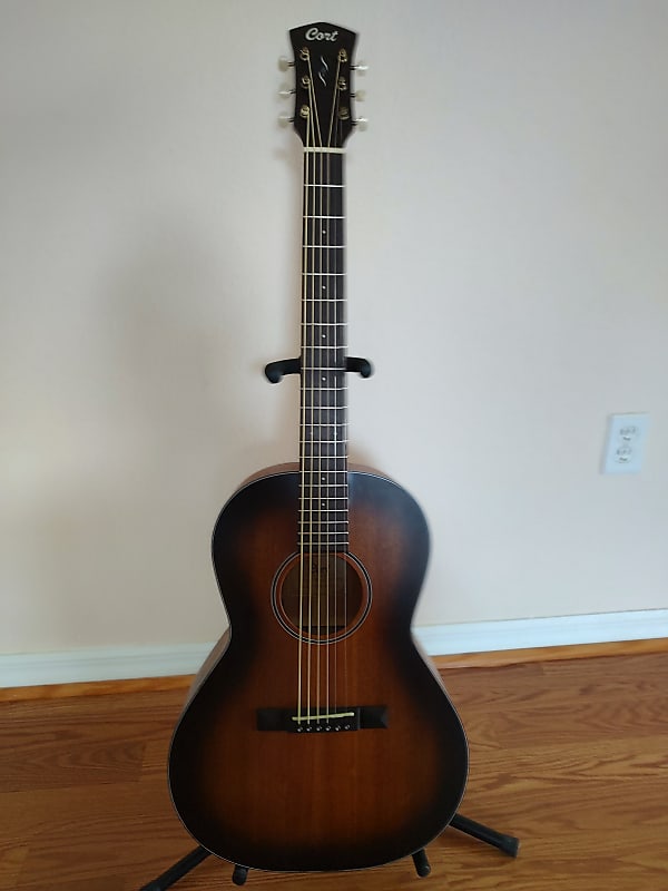 Cort Core-PE Solid Mahogany Parlor Guitar | Reverb