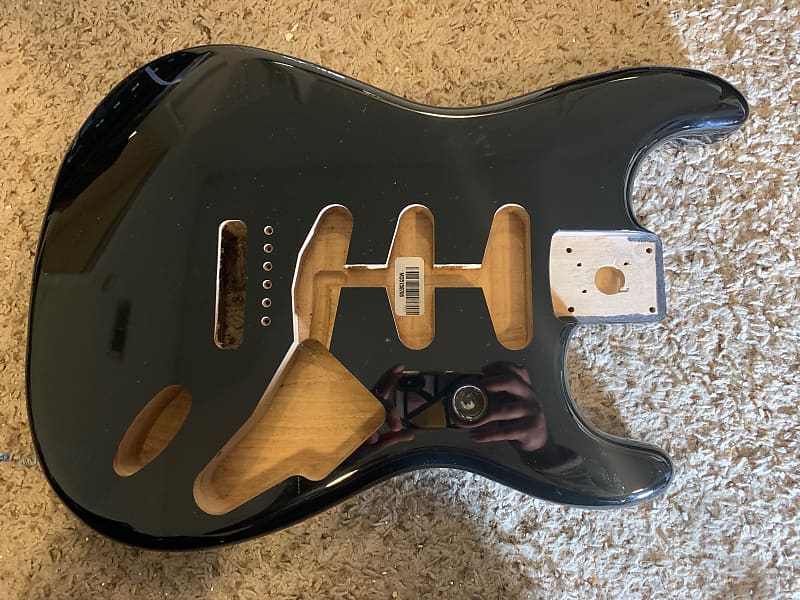 Fender Alder Stratocaster Body Vintage Bridge Routing Black | Reverb