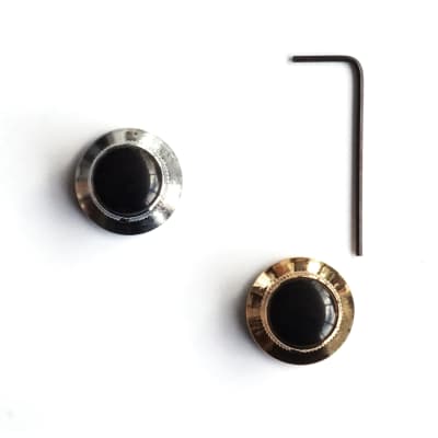 Stratocaster Control Knobs Metal Black Pearl - Gold - x3 | Reverb UK