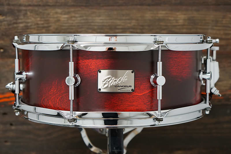 Canopus 5.5x14" Birch Snare Drum - Rotten Red LQ | Reverb UK