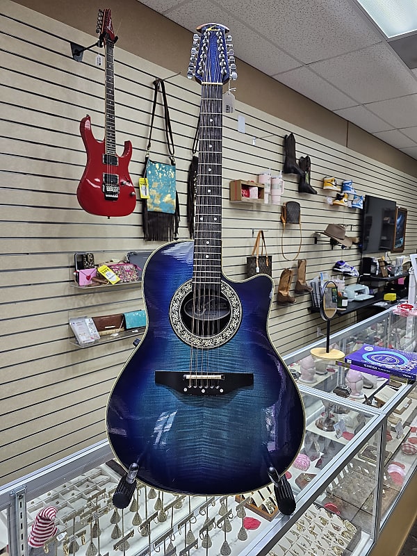 Ovation 385T Mid 90s - blue Flamed Maple Gloss Front | Reverb