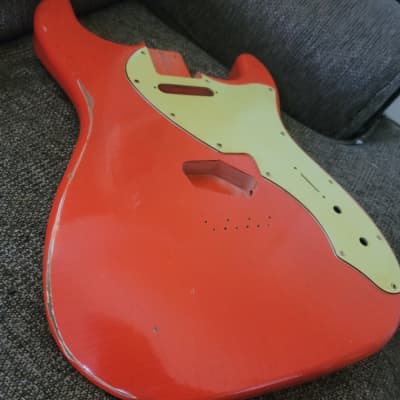 Custom Hybrid thinline strat body 2024 - Coral pink nitro | Reverb