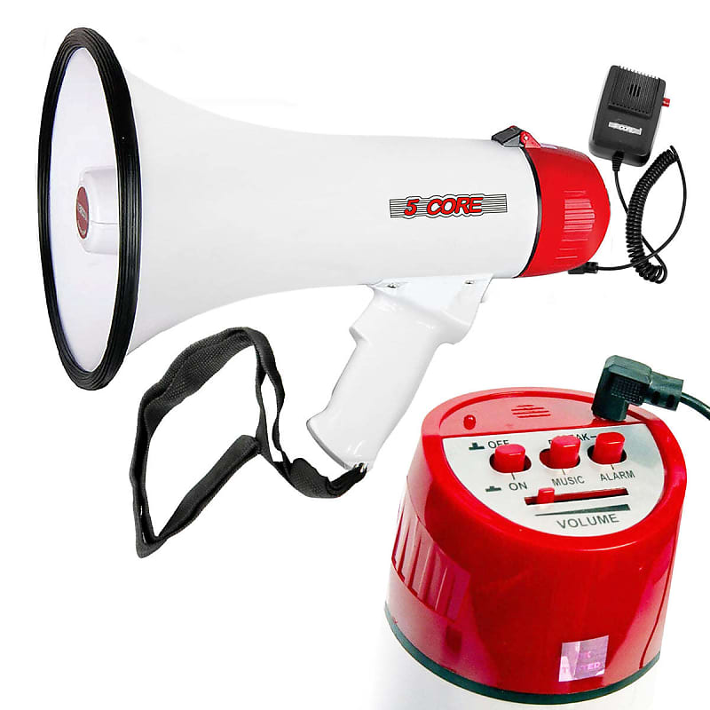 5Core Megaphone Bullhorn Speaker 40W Bull Horn Battery Power | Reverb