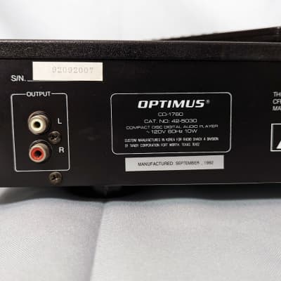 Radio Shack Optimus CD-1760 Compact Disc Digital Audio Player | Reverb