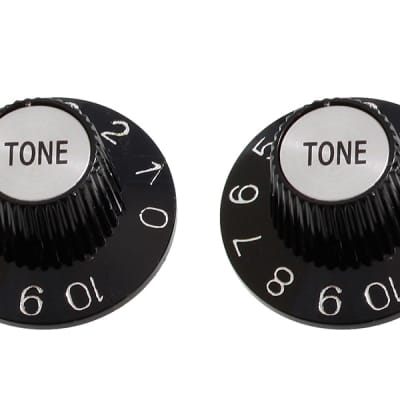 Guitar Bell Knobs (2), 0-11, For USA Split Shaft Pots - BLACK | Reverb