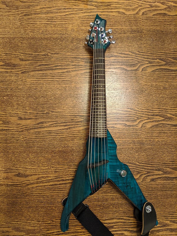 Wood Violins Electric 7-String Fretted Viper 2011 Turquoise | Reverb
