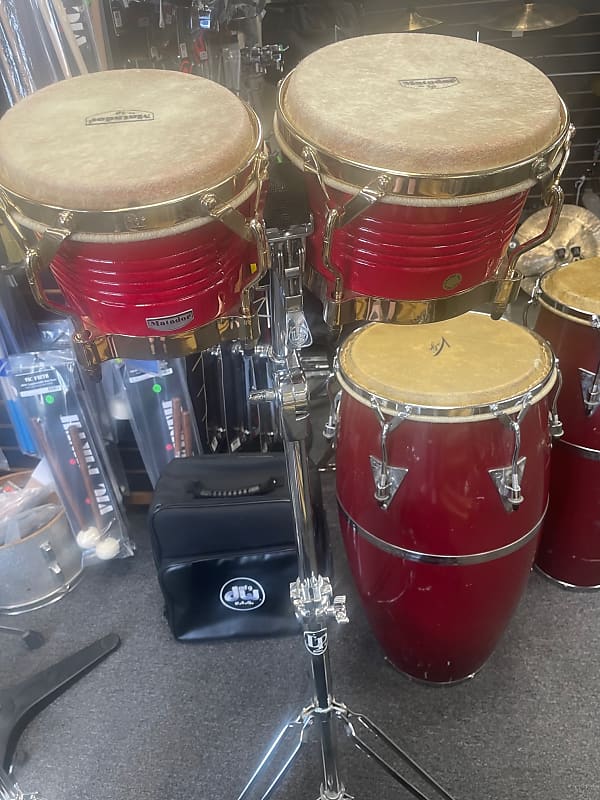 L.P. Matador bongos/stand/case 2018 - Red Wood | Reverb