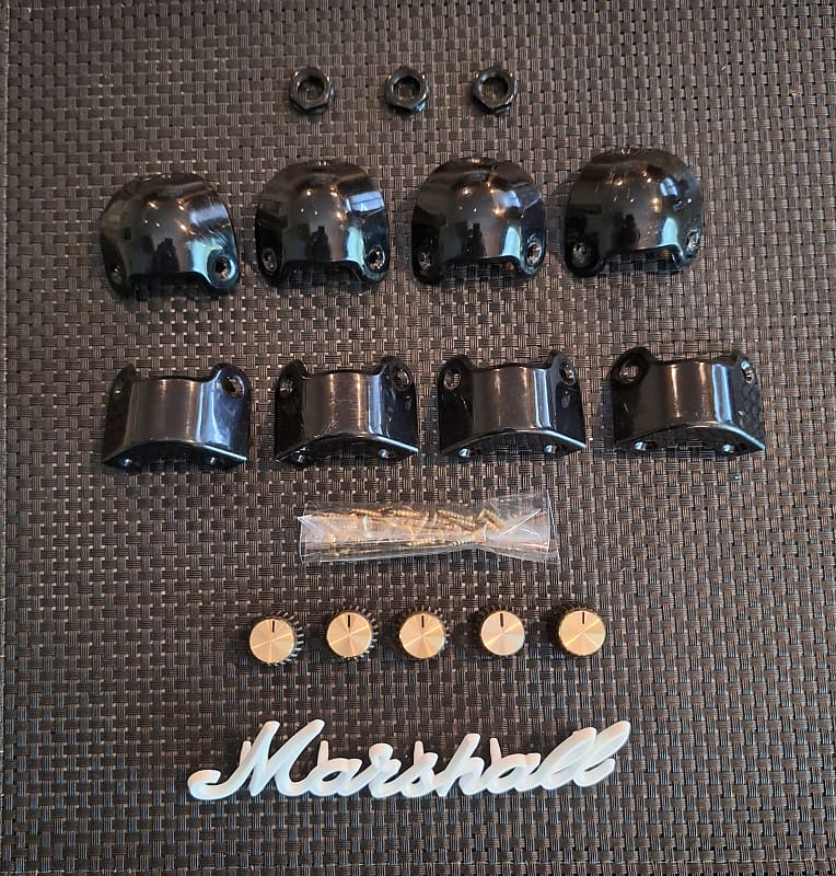 Lot of Marshall Amplifier Amp Parts, Corners, Logo, Knobs etc | Reverb