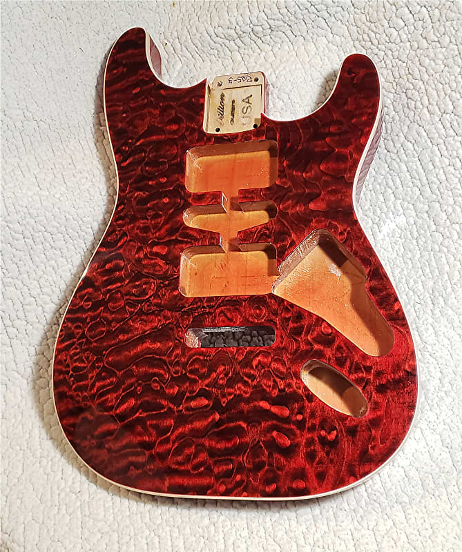 Beautiful USA made,Double bound Alder body in Red Clouds with | Reverb