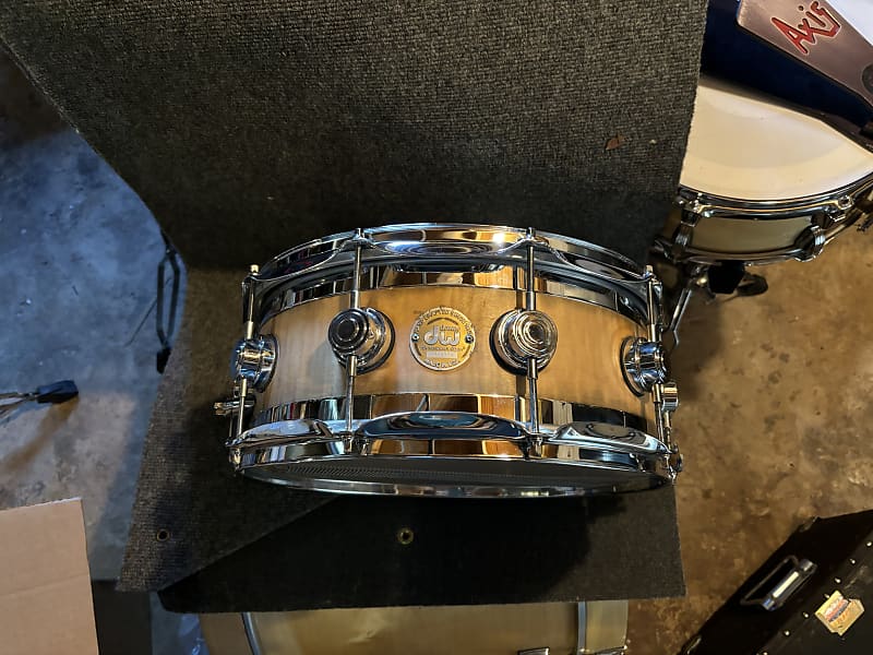 DW Collectors 14” snare drum edge natural Wood/brass | Reverb