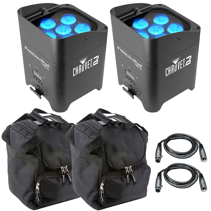 2) Chauvet Freedom Par Tri-6 Wireless Rechargeable RGB LED | Reverb