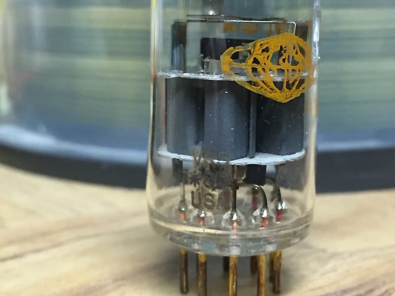 2x 7308 Amperex Tubes Orange Globe & PQ Pair Gold Pin Rare | Reverb