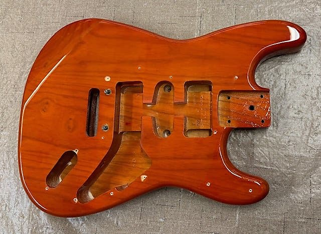 Strat Body Alder HSH finished with bridge posts installed | Reverb