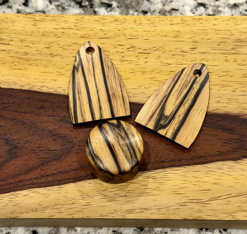 Pale Moon Ebony - Wood volume/tone knobs & Truss Rod cover | Reverb