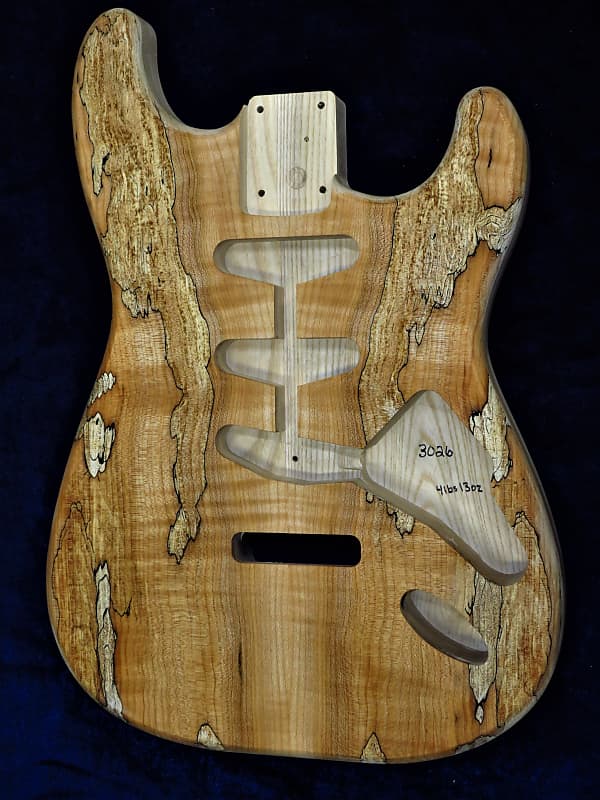 Flamed Spalted Maple Top/ Swamp Ash Strat Style body - | Reverb