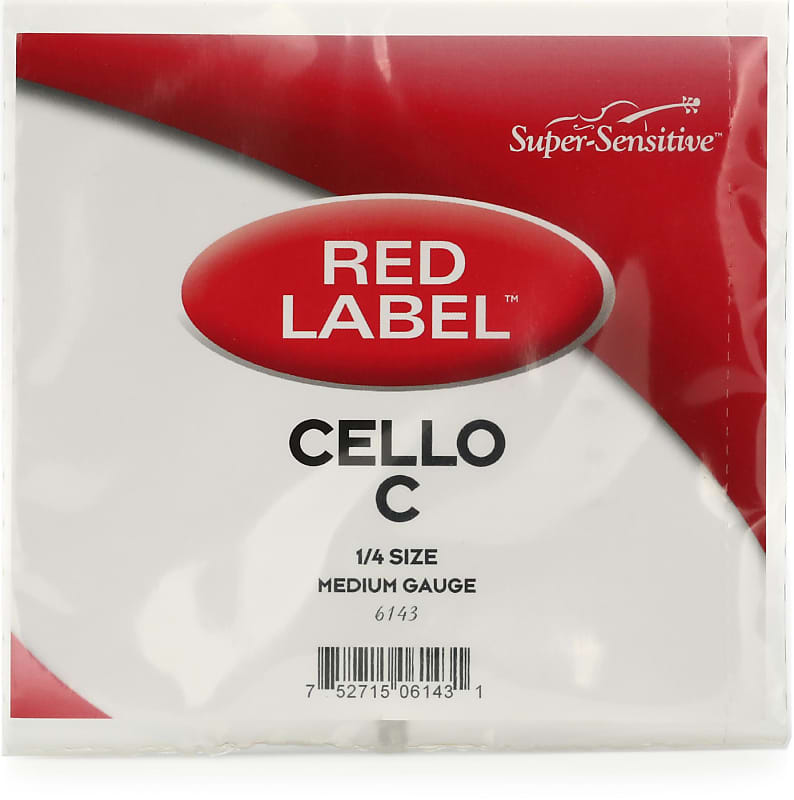 Super-Sensitive 6143 Red Label Cello C String - 1/4 SIze | Reverb