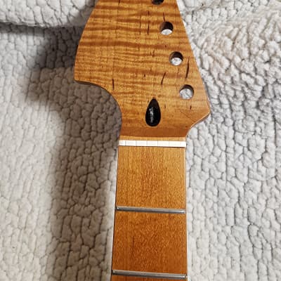 Super Rare.USA 5A Roasted flame maple neck with Killer Flame | Reverb