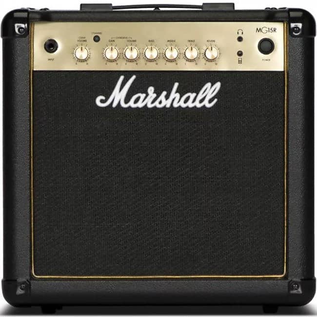 Marshall MG15GR Guitar Amplifier w/ Reverb 15w Combo Amp GOLD | Reverb