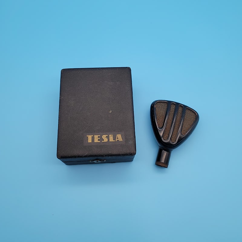☆Vintage 1950s Czech TESLA Cobra Crystal Microphone Desktop | Reverb