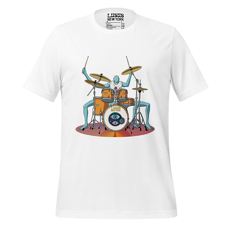 Drummer T-Shirt - Mutant Drummer 1st Edition - White - All | Reverb
