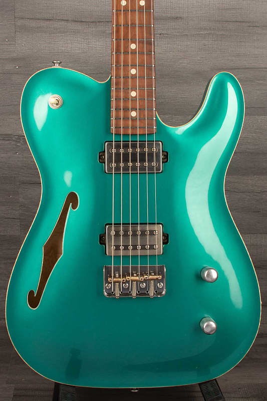 Patrick James Eggle 'OZ carvetop Thinline Sherwood Green | Reverb