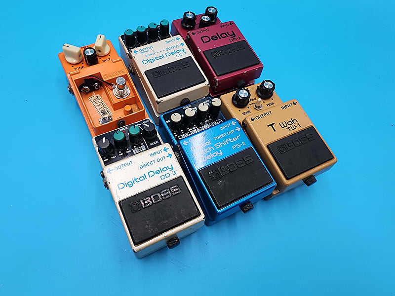 6 Vintage Boss Guitar Effect Pedal Bundle Ds 1 Dd 2 Dd 3 Ps 2 Reverb