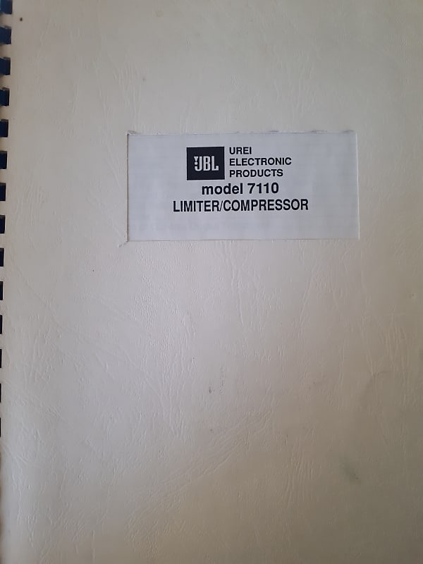 User Manual for JBL, UREI, 7110 Limiter/Compressor 1988 | Reverb