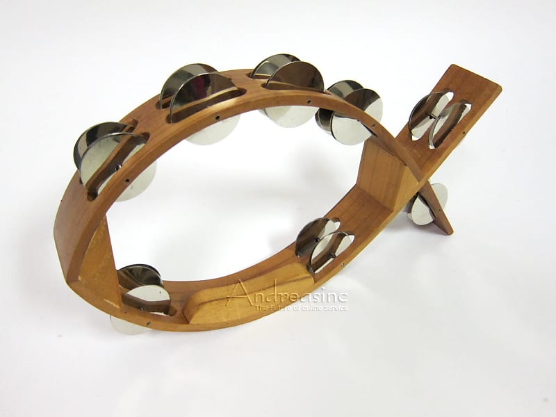 Fish Shape Tambourine Hand Percussion 7" x 12" | Reverb