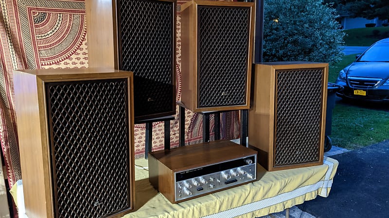 Sansui QRX-4500 Quad Receiver With 4 Matching SP-1500 | Reverb