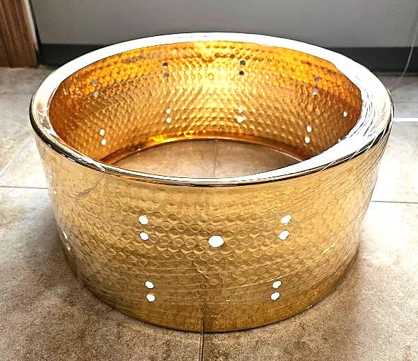SEAMLESS 14x6.5" Hammered 24k GOLD PLATED steel metal 1.5mm | Reverb