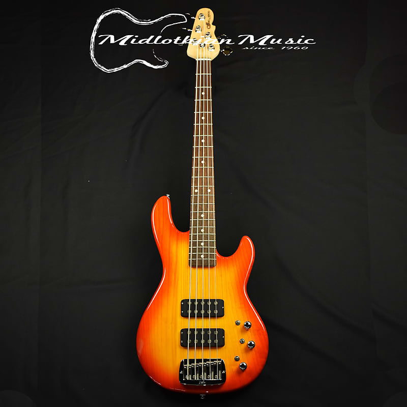 G&L Tribute L2500 - 5-String Bass - Honey Burst Finish | Reverb