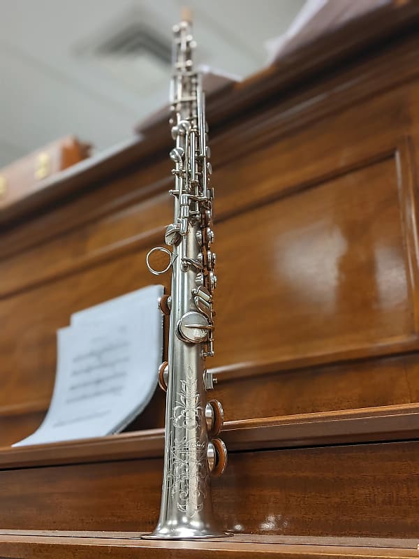 Lyon & Healy Bb Soprano Saxophone Silver Gold Wash Bell | Reverb