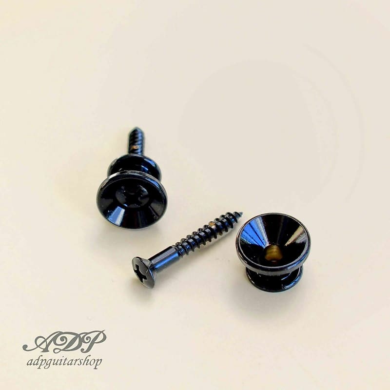 2 Gotho Stratocaster Style Cosmo Black Strap Buttons | Reverb UK