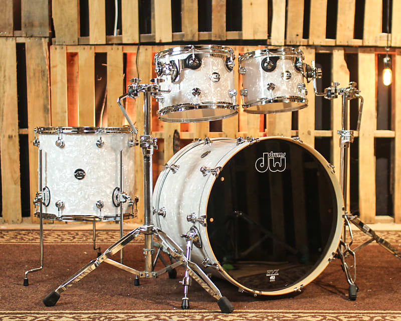 DW Performance White Marine Pearl Stage Drum Set - 18x22, | Reverb
