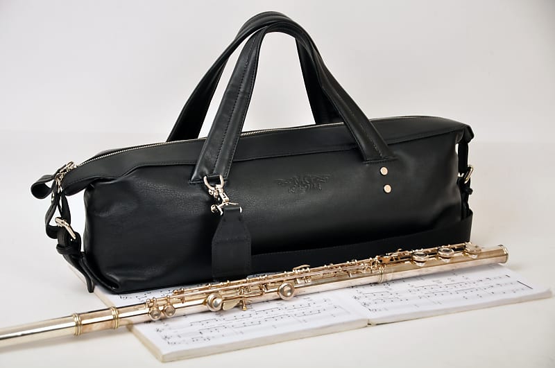 MG Leather Work Flute leather Bag Detroit Black | Reverb