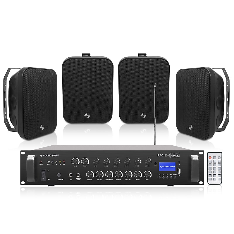 PAC180X4MS6B | 6-Zone 70V/100V Commercial Amplifier and 4 x | Reverb