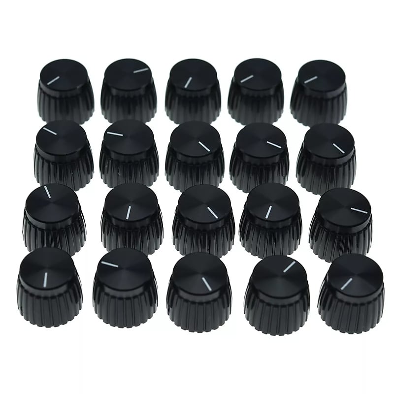 Marshall Amp Knobs - Black with Black Cap, Push-On (Set of | Reverb