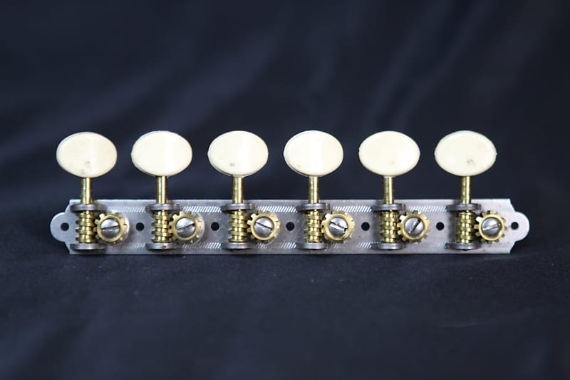 Vintage Waverly 6 On-a-Plate Tuners 1960's Nickel NOS! | Reverb