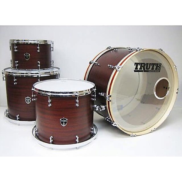 Truth Custom Drums 4pc Vintage Mahogany Kit 24/13/16/18 built | Reverb