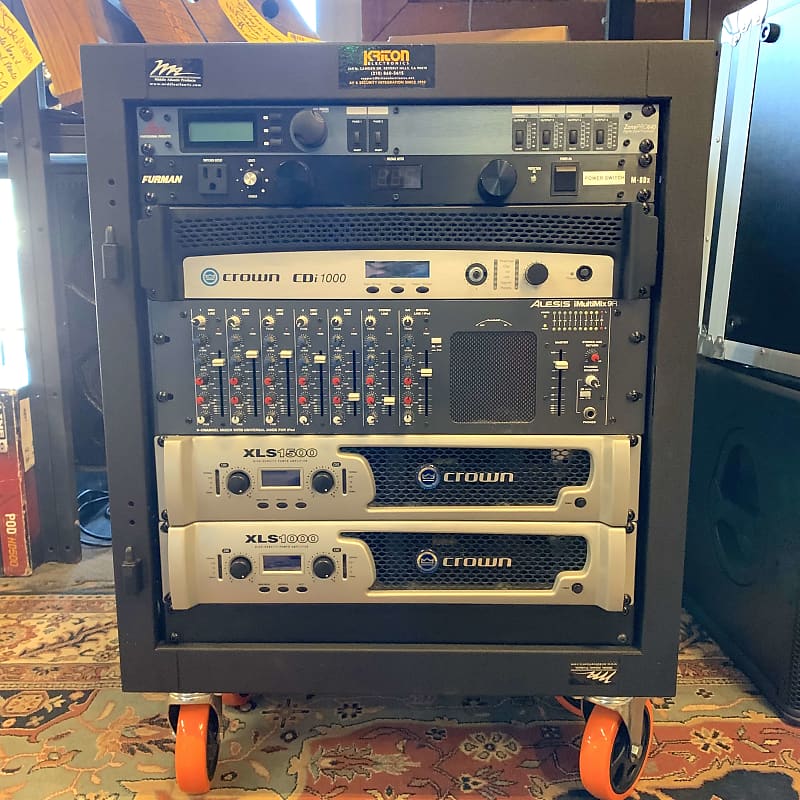 Rolling Rack Unit with Furman M-8Dx, DBX ZonePRO640, Crown | Reverb