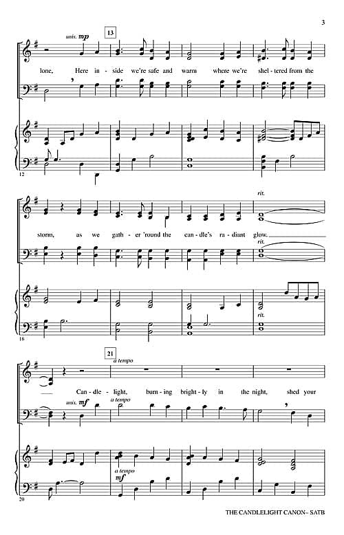 The Candlelight Canon Sacred Christmas Choral Satb Audrey | Reverb