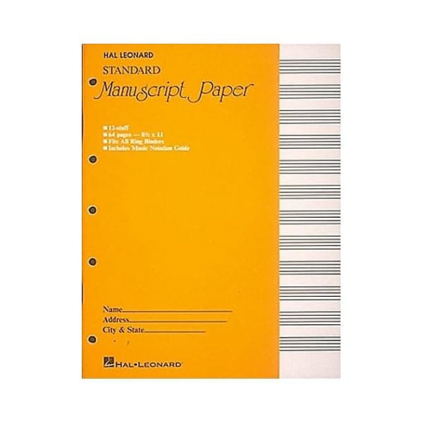 Standard Manuscript Paper: Yellow Cover Hal Leonard Corp | Reverb