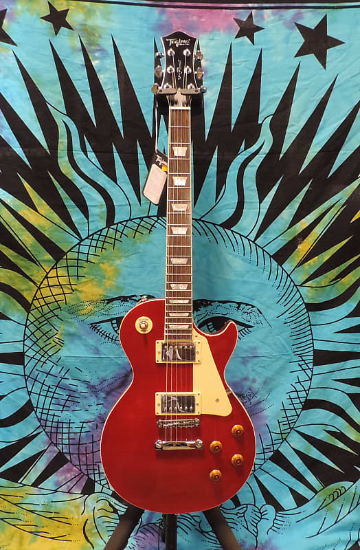 Tagima Guitars, TLP Flamed, Flamed Red Finish, Comes w/ Case | Reverb