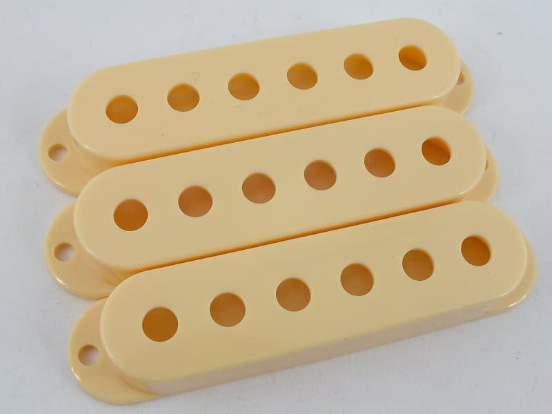 Set of 3 Cream Pickup Covers for Stratocaster guitar 52mm | Reverb
