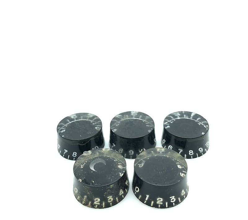 Lot of 5 Aged Speed Knobs Black | Reverb