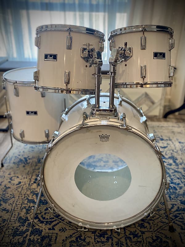 Pearl Drum Set 80s - Pure White | Reverb