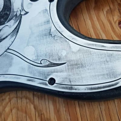 Custom telecaster hand-engraved floral relic aluminum | Reverb France
