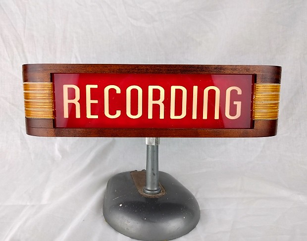 Studio Warning Sign, 14", "Recording", Red bg, Tripod Mount | Reverb